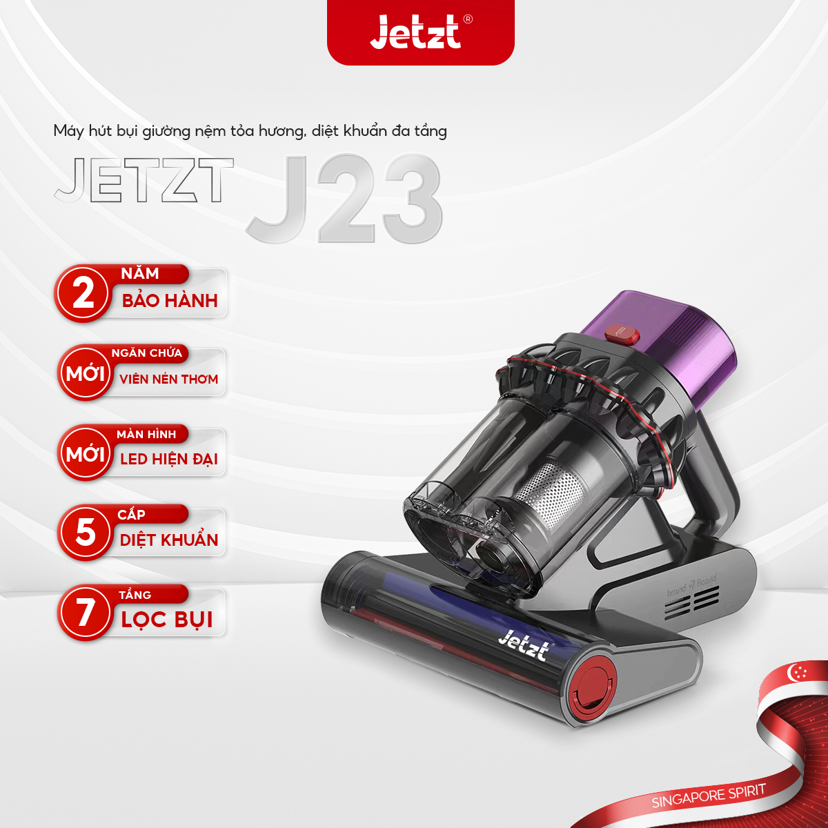 Máy hút bụi giường nệm diệt khuẩn thông minh thế hệ mới JETZT J23